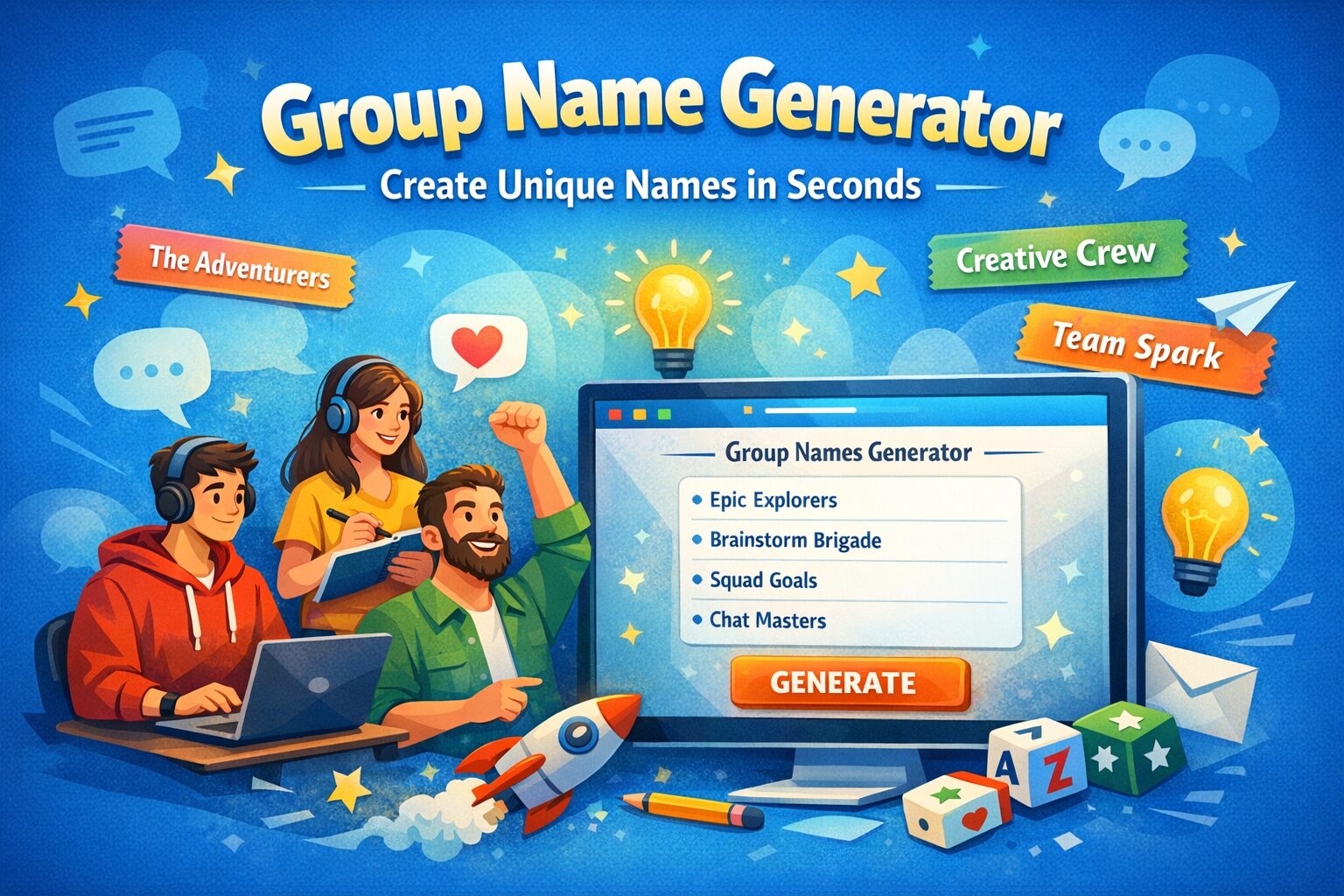 Group Name Generator – Create Unique Names in Seconds - Frobot Studios
